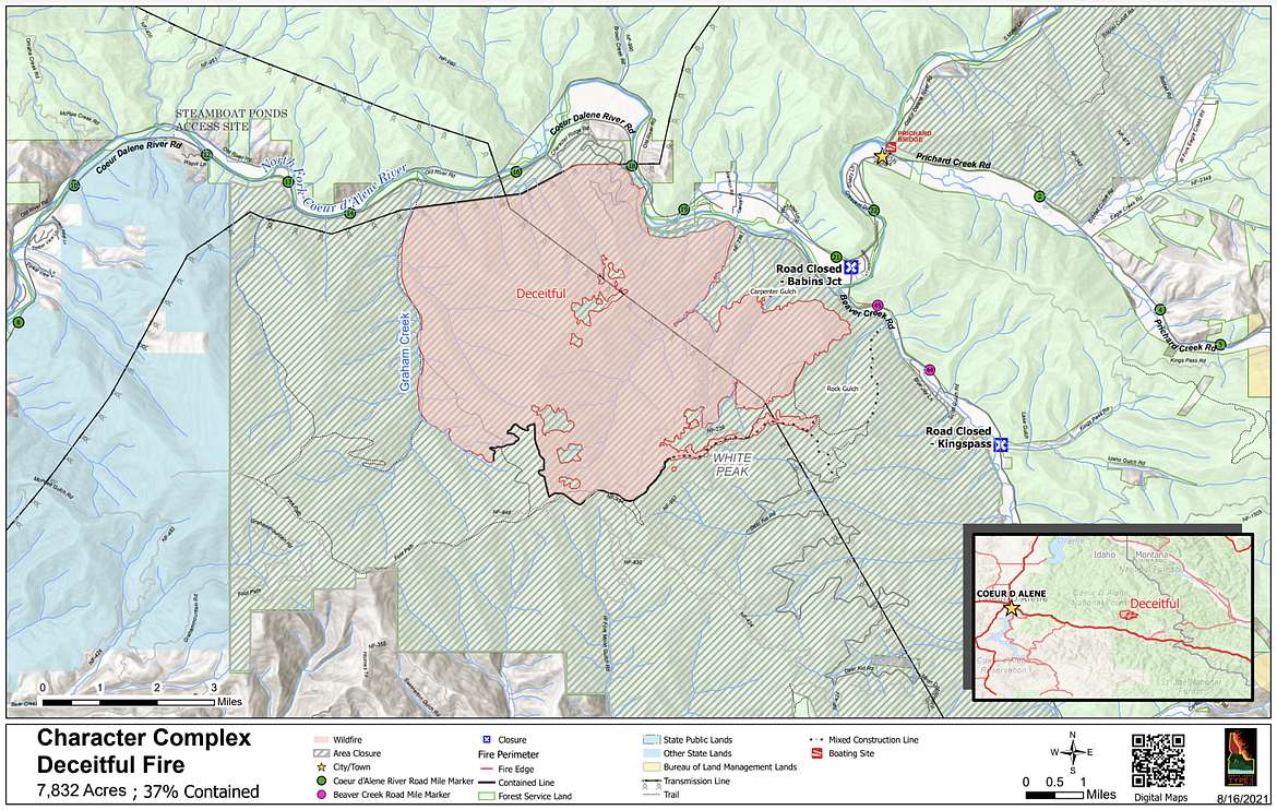 Character Complex wildfire update for Aug. 16 | Shoshone News-Press
