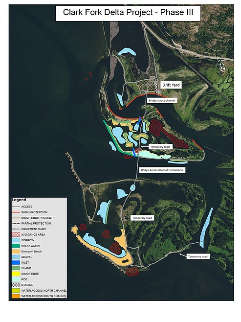 Heavy construction underway on the Clark Fork Delta Restoration Project ...