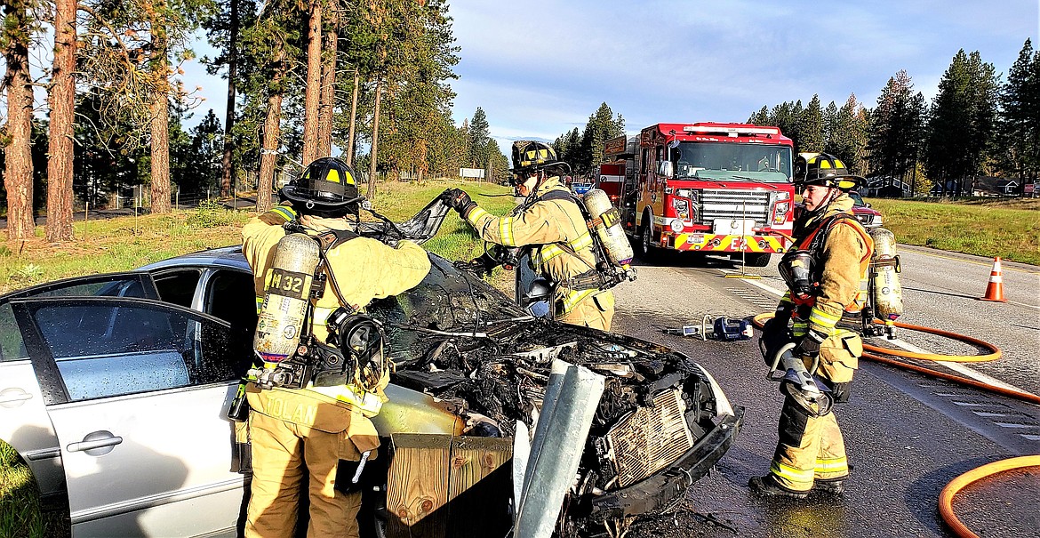 One car burns, another flips | Coeur d'Alene Press