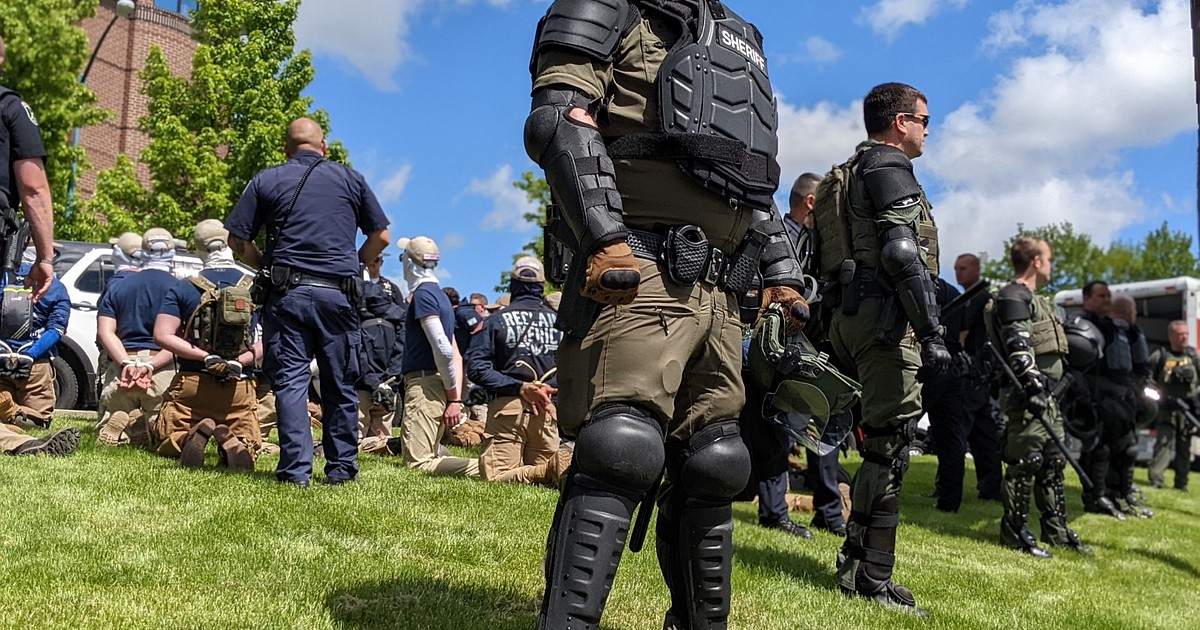Patriot Front members arrested during Pride event stand trial | Daily ...