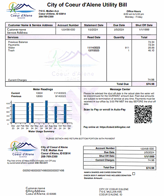 Farewell, utility bill postcard | Coeur d'Alene Press