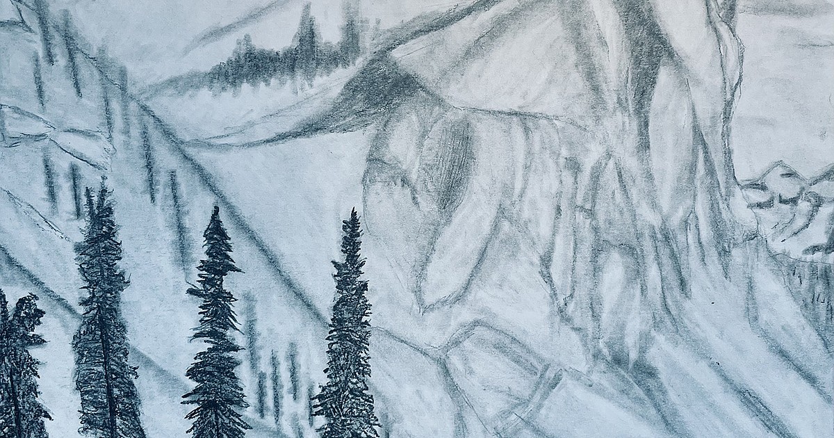 Student Art: ‘Pretty Peaks in Glacier National Park’ by Mahalia Horton ...