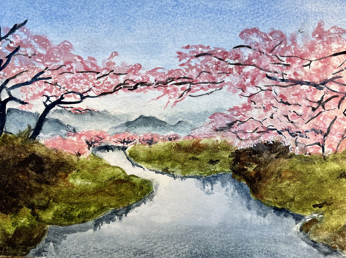 Student Art: ‘Japanese Cherry Blossoms’ by Jackson Stewart | Whitefish ...