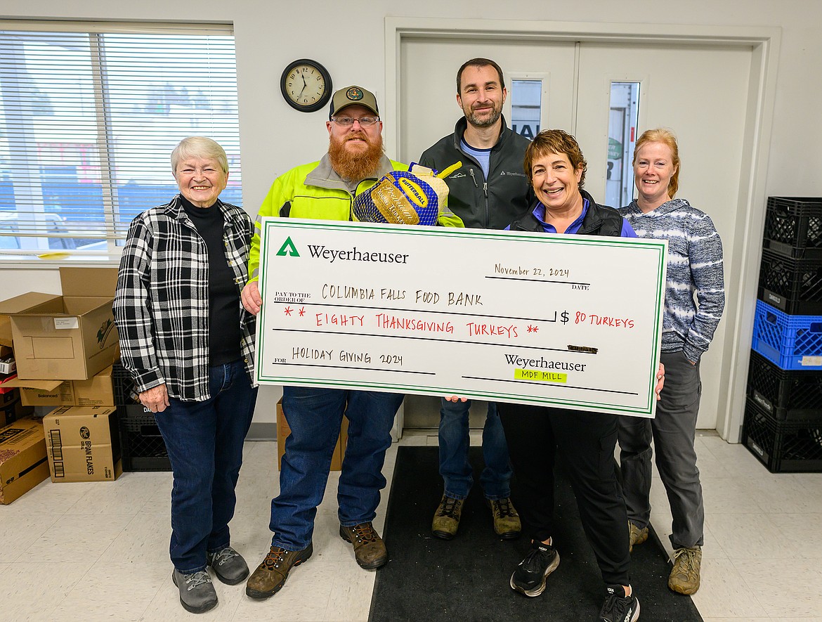 Weyerhaeuser donates 80 turkeys to food bank | Hagadone News Network