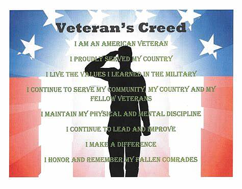 VETERANS PRESS: The Veterans Creed: 'I am an American Veteran…' | Coeur ...