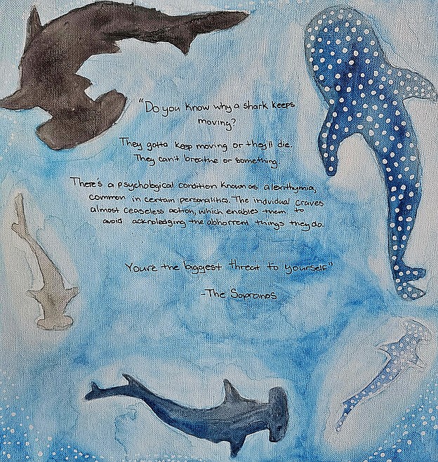 Student Art: ‘Why Does a Shark Keep Moving’ by Hayley Reardon ...