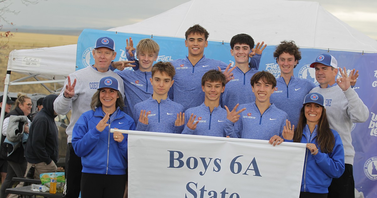 STATE CROSS COUNTRY MEETS: Blue, times three ... Coeur d'Alene boys ...