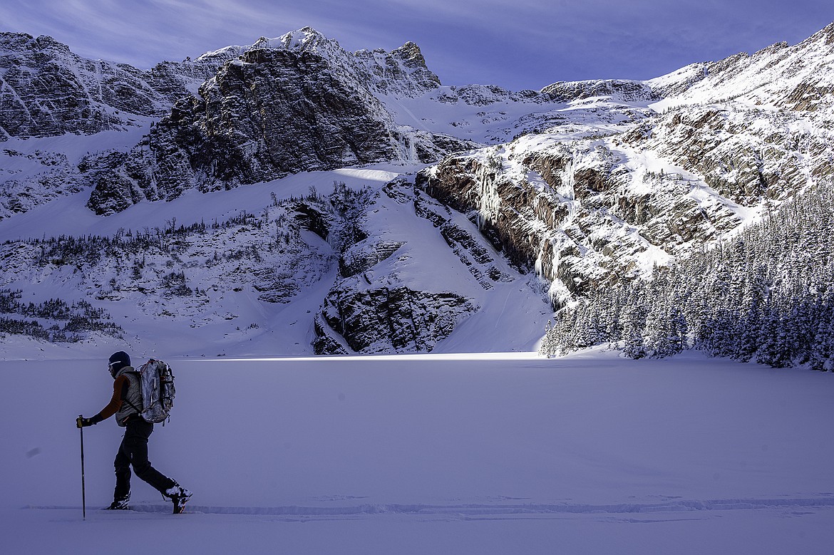 Skiing the desolate slopes of Glacier National Park's Otokomi Lake ...
