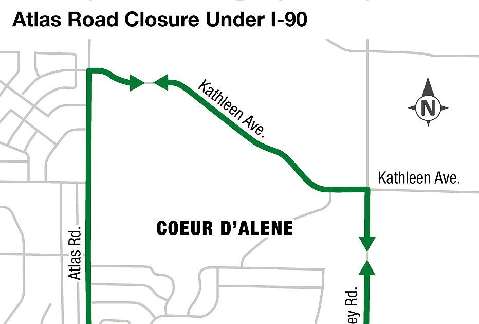 Portion of Atlas Road expected to be closed through Friday | Hagadone ...